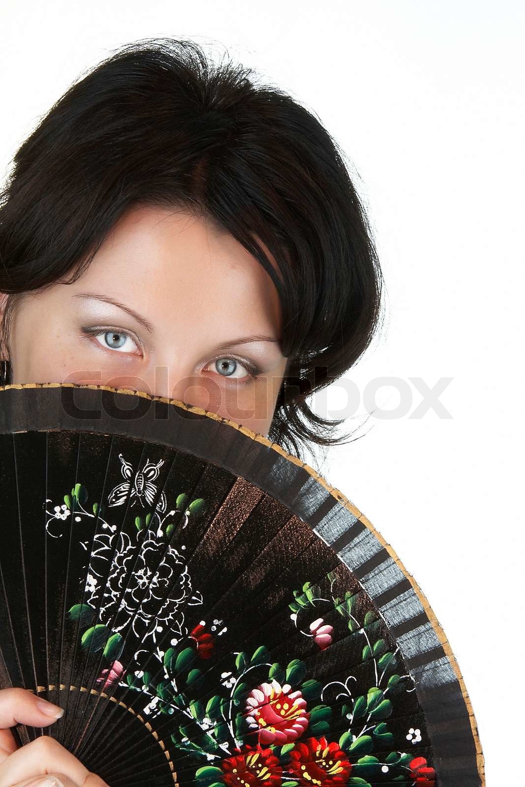 woman with fan | Stock image | Colourbox