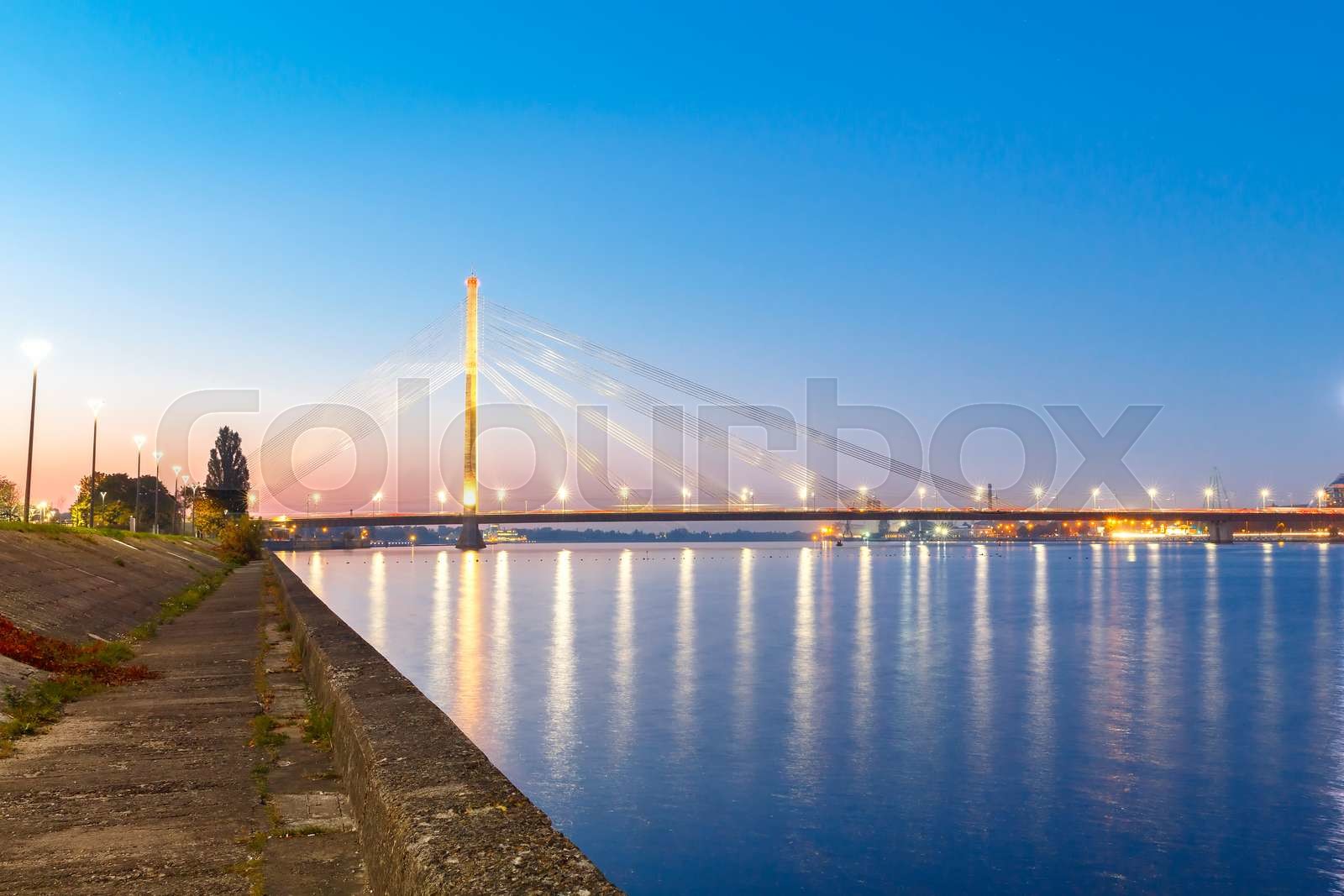 Riga. Cable-stayed bridge. | Stock image | Colourbox