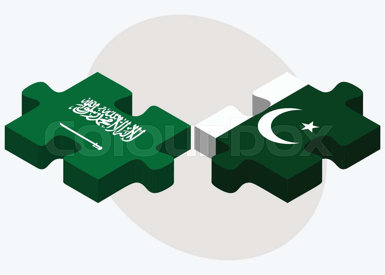 Saudi Arabia and Pakistan Flags | Stock vector | Colourbox