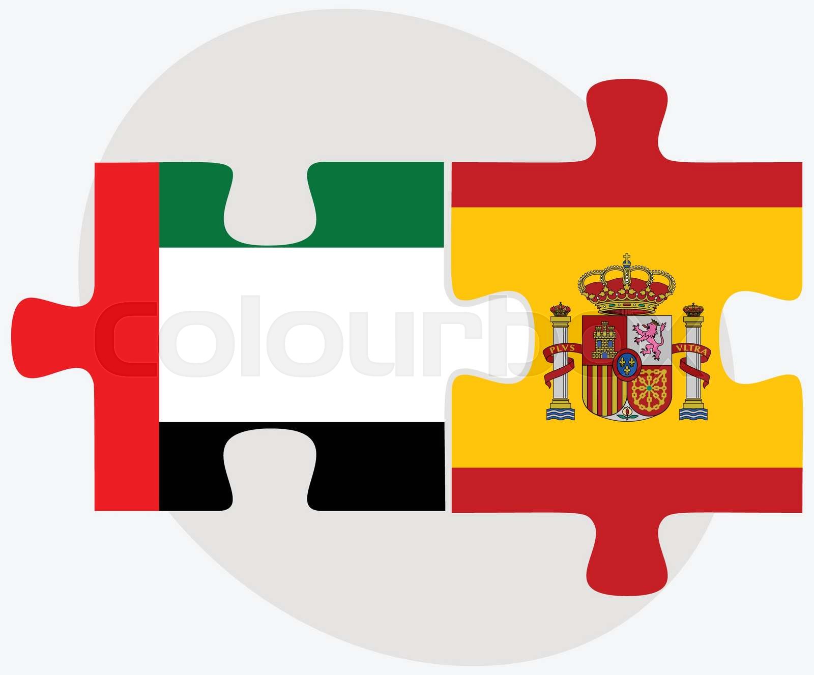 United Arab Emirates and Spain Flags | Stock vector | Colourbox