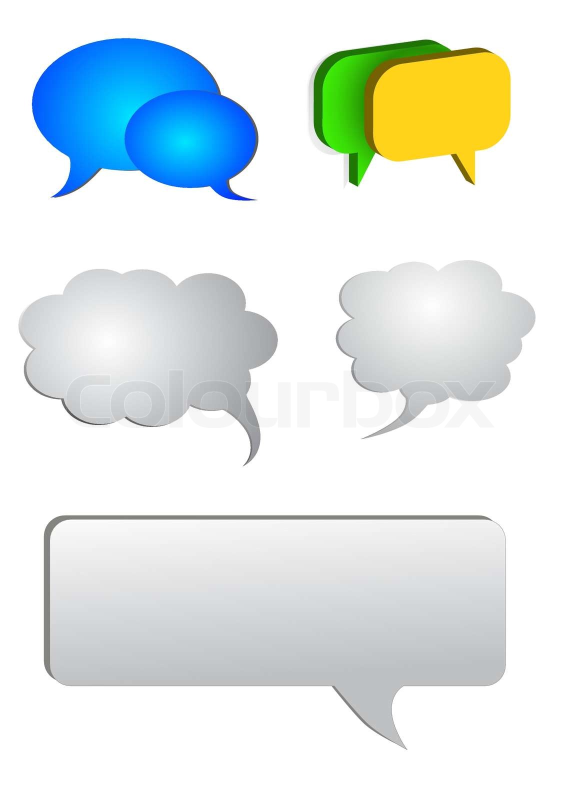 vector set colored chat boxes | Stock vector | Colourbox
