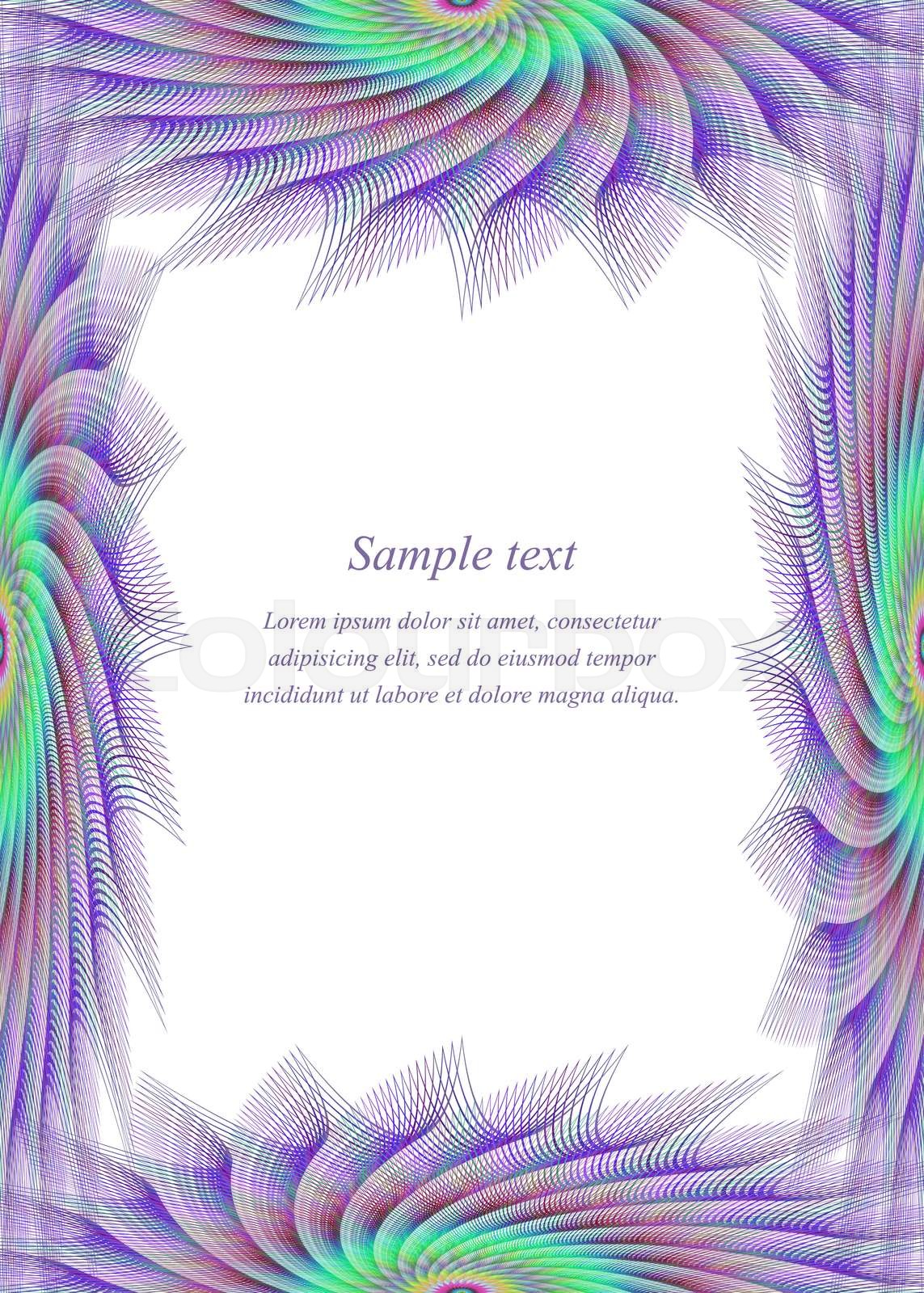 Colored page border design template | Stock vector | Colourbox