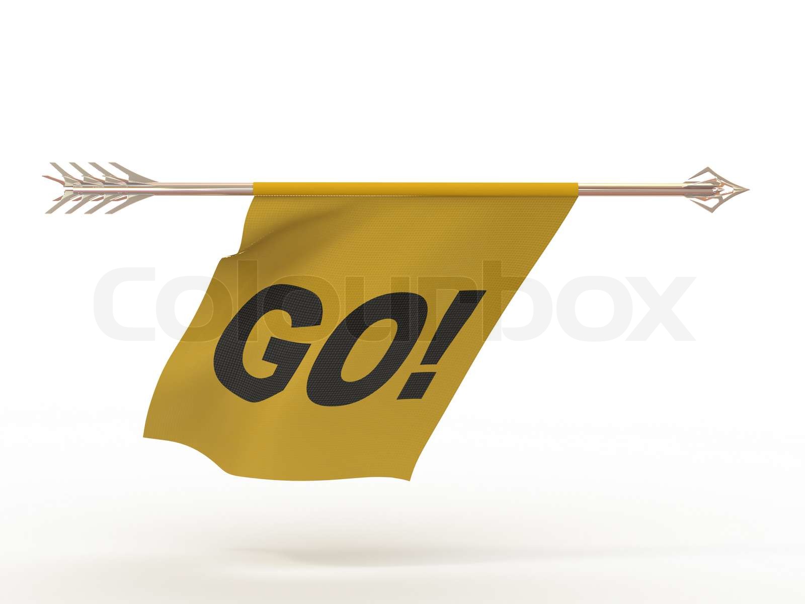 flying arrow with a billowing cloth. 3d | Stock image | Colourbox