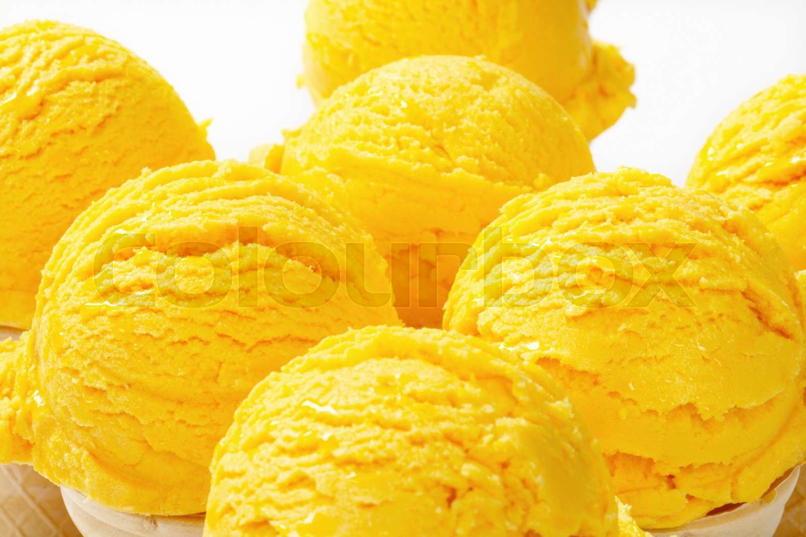 Yellow ice cream cones | Stock image | Colourbox