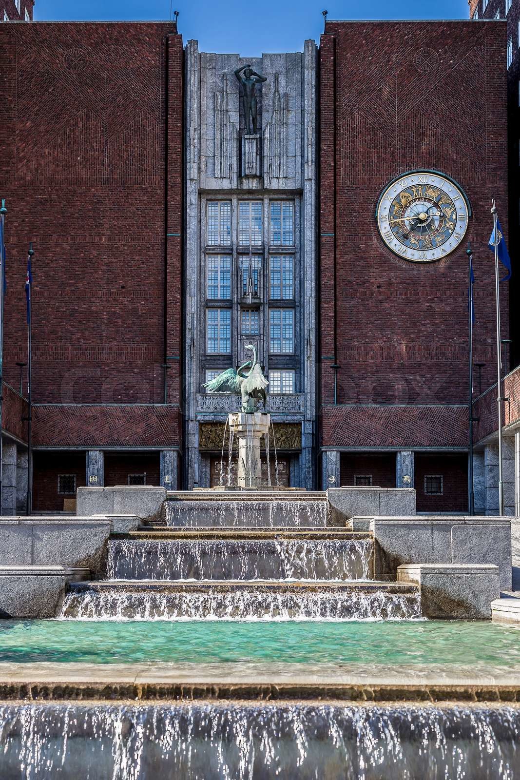 City Hall and monuments in Oslo, Norway | Stock image | Colourbox