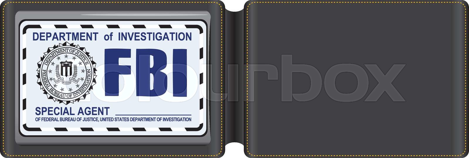 Leather Case for the FBI certificate | Stock vector | Colourbox