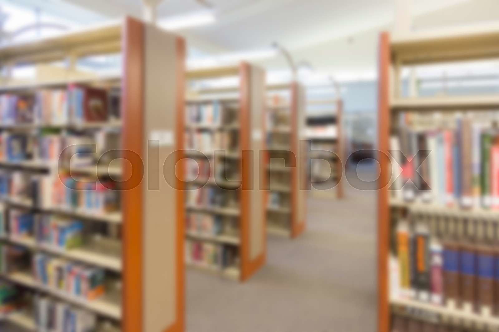 Blurry Library Aisle Background | Stock image | Colourbox