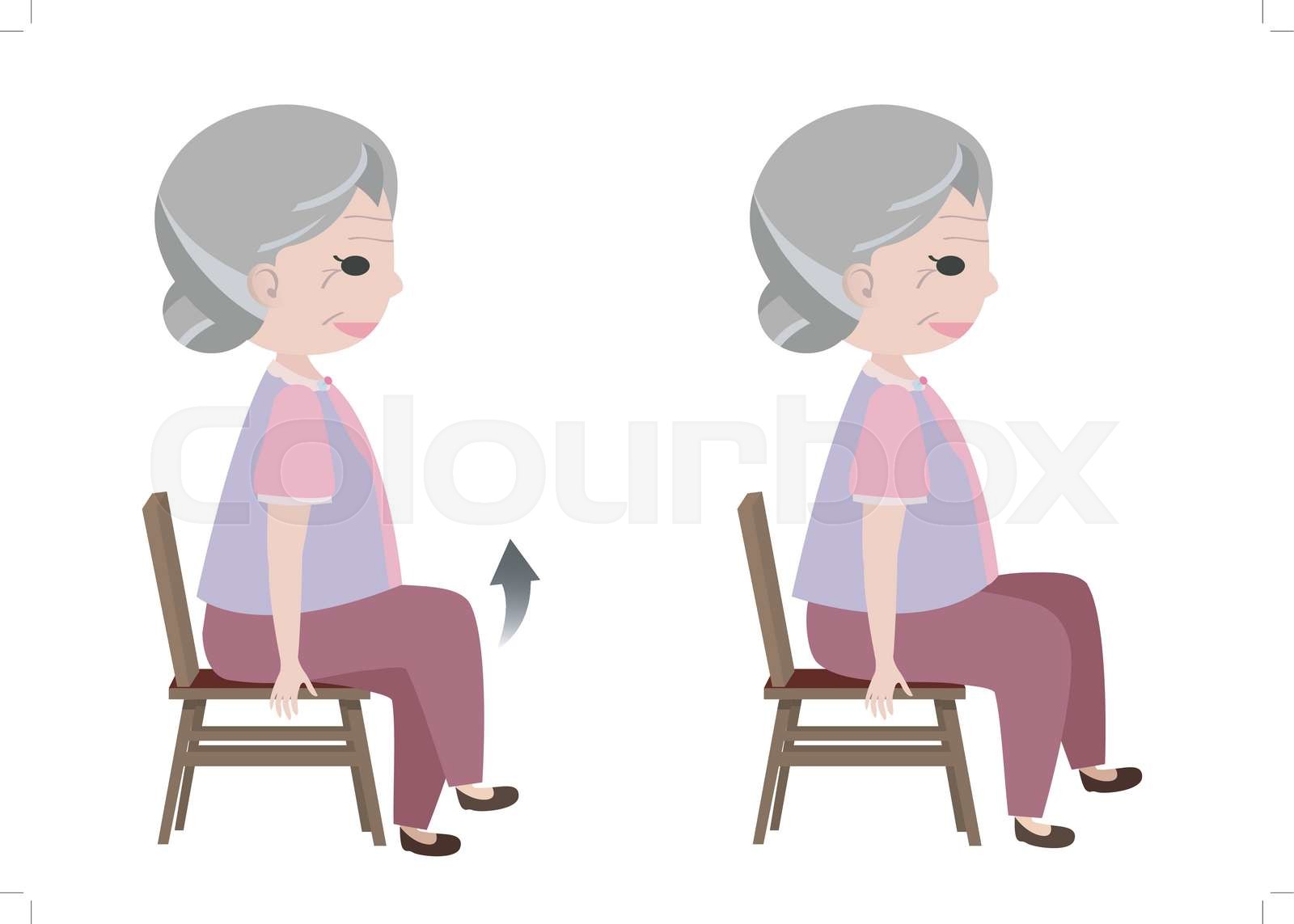 Seated March posture exercise | Stock vector | Colourbox