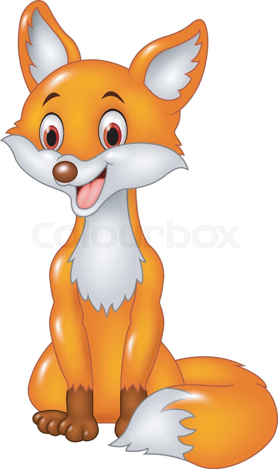 cartoon, niedlich, fuchs | Stock-Vektor | Colourbox
