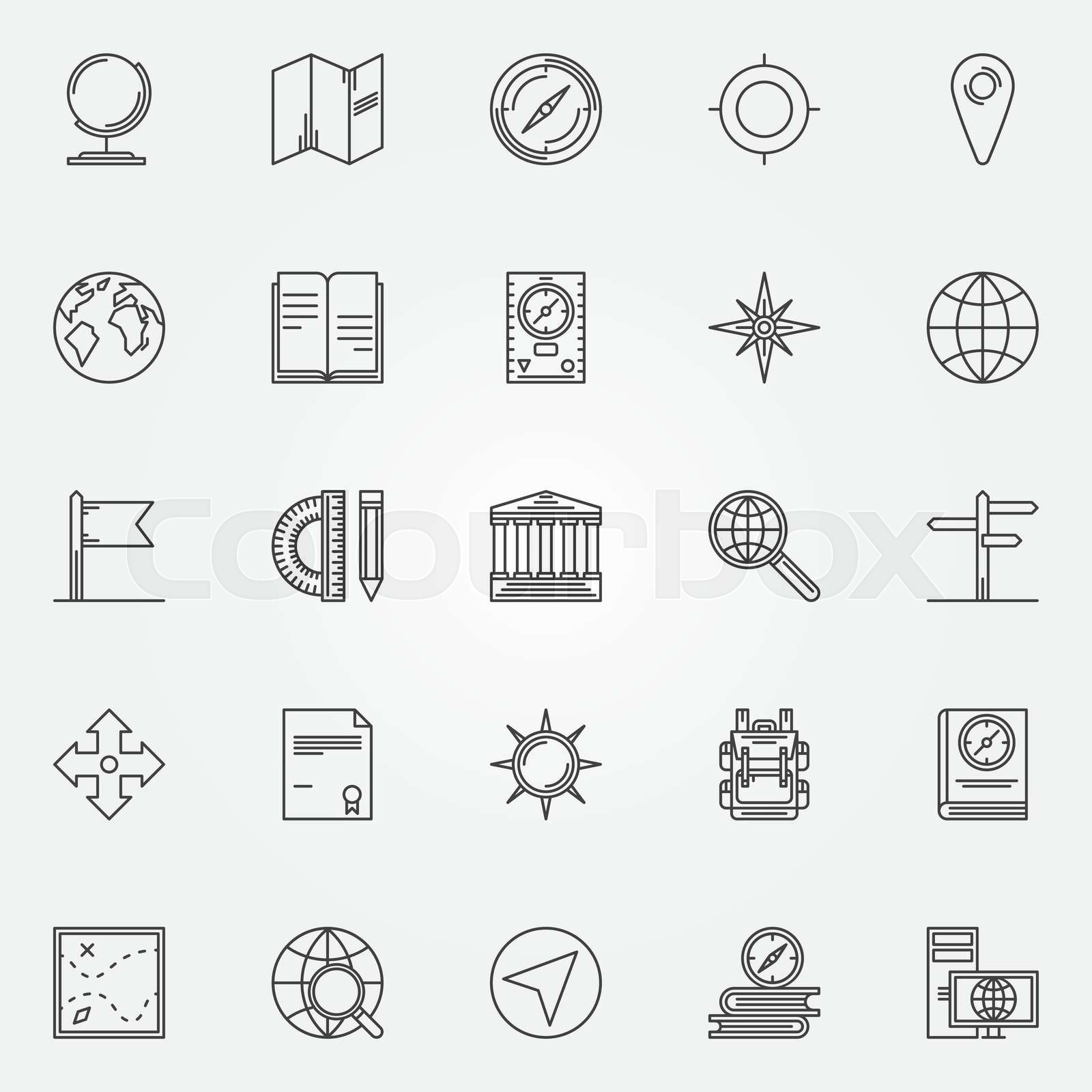 Geography icons set | Stock vector | Colourbox
