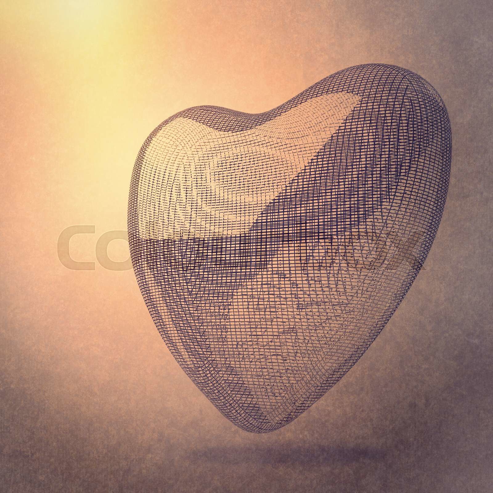 heart lines mesh 3d | Stock image | Colourbox