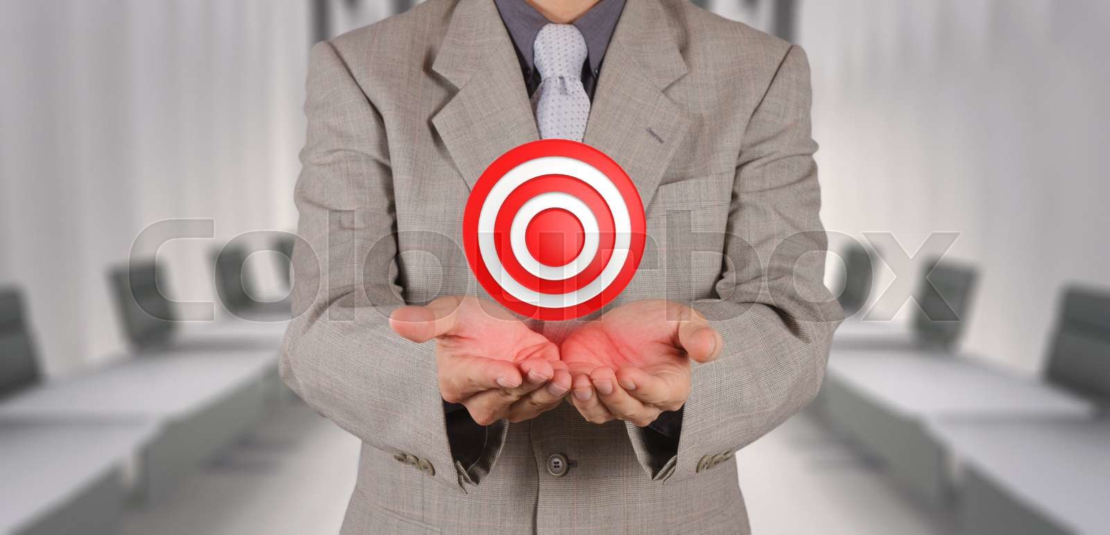 businessman hand shows target symbol | Stock image | Colourbox