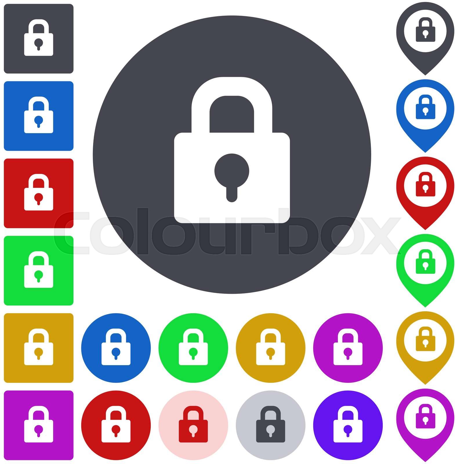 Color lock icon set | Stock vector | Colourbox