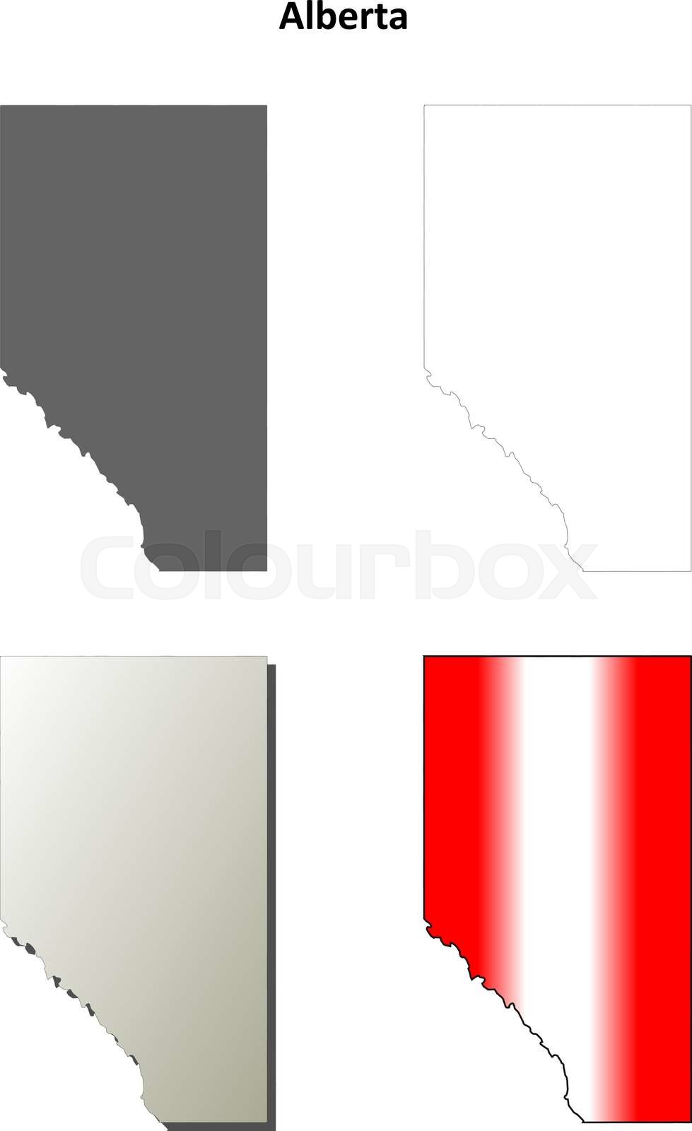 Alberta blank outline map set | Stock vector | Colourbox