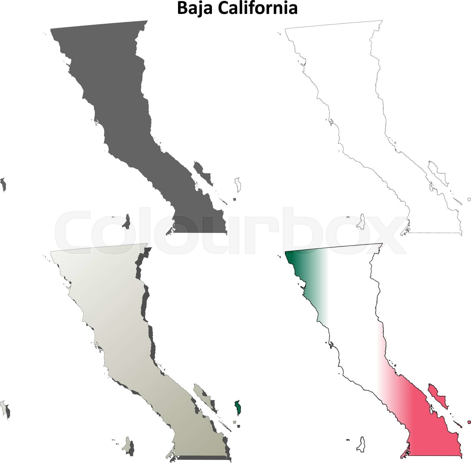 Baja California blank outline map set | Stock vector | Colourbox