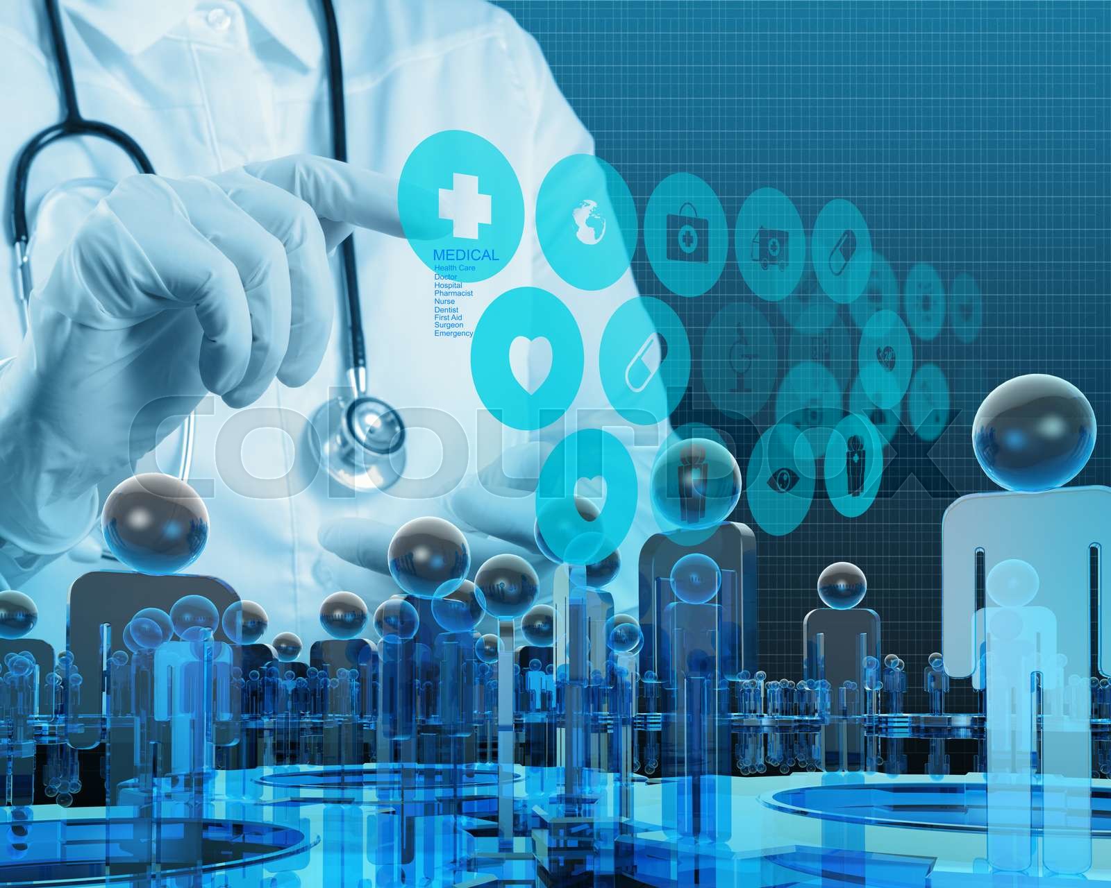 Medicine doctor hand working with modern computer interface | Stock ...