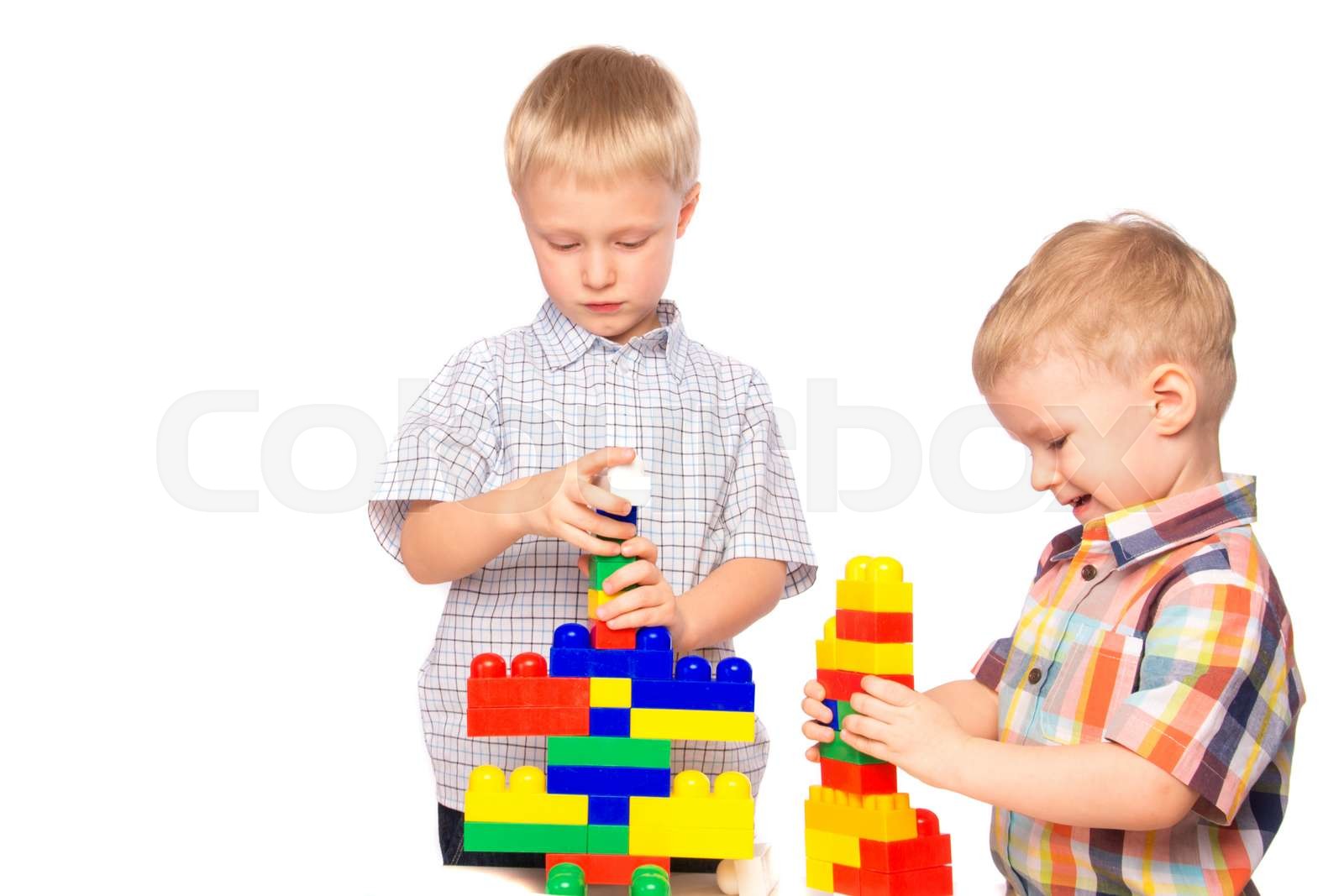 Children builds constructor | Stock image | Colourbox
