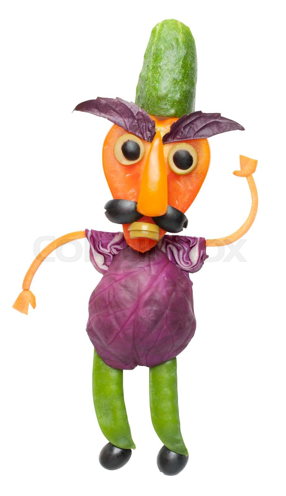 Angry vegetable man waving hand | Stock image | Colourbox