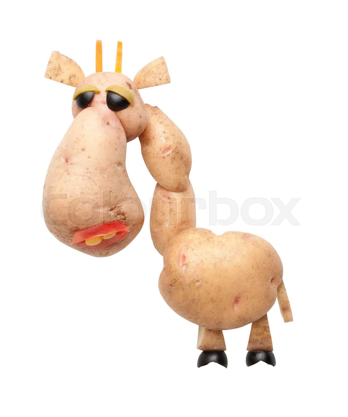 Funny giraffe made of potatoes | Stock image | Colourbox
