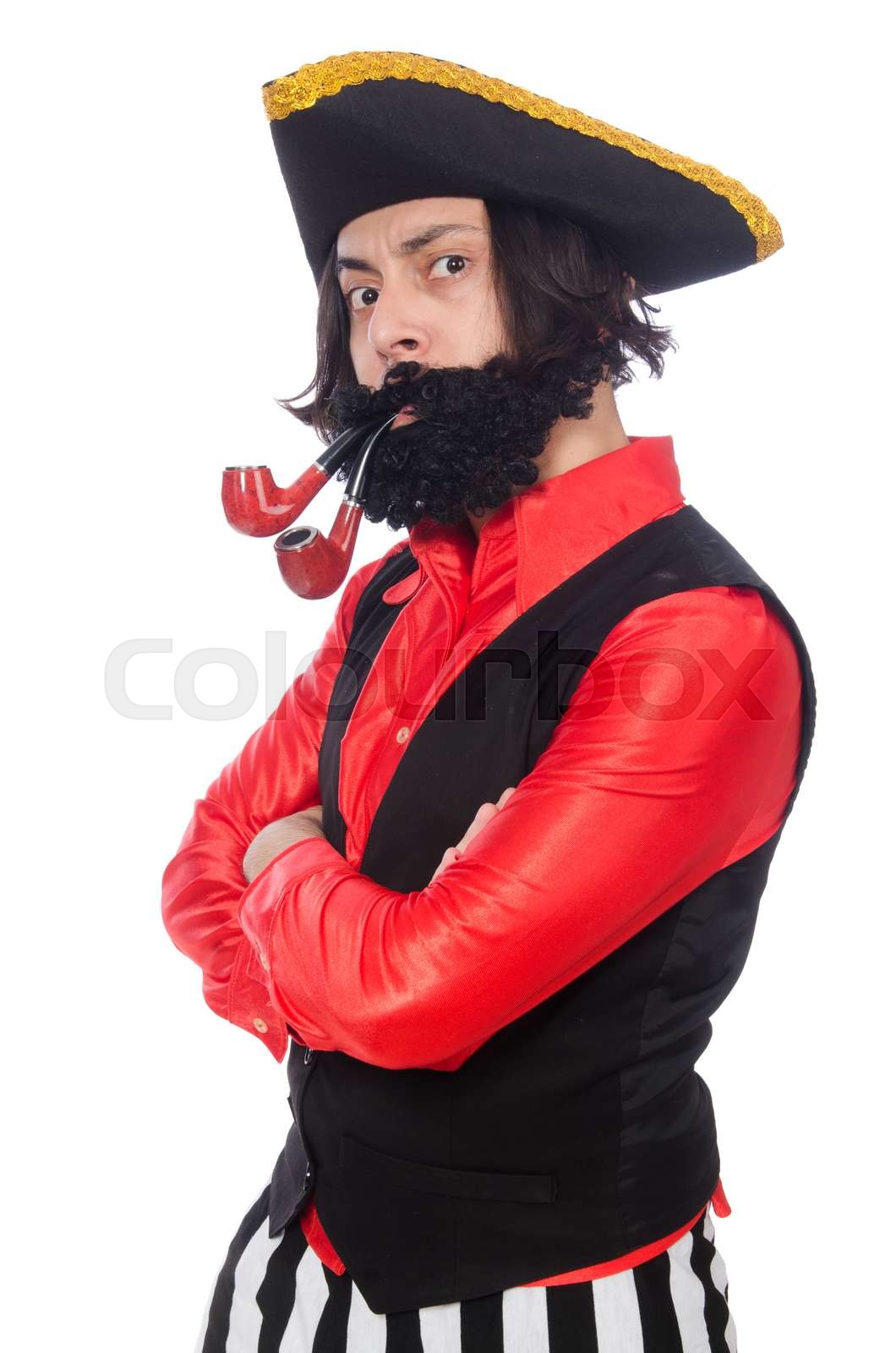 Funny pirate isolated on the white | Stock image | Colourbox