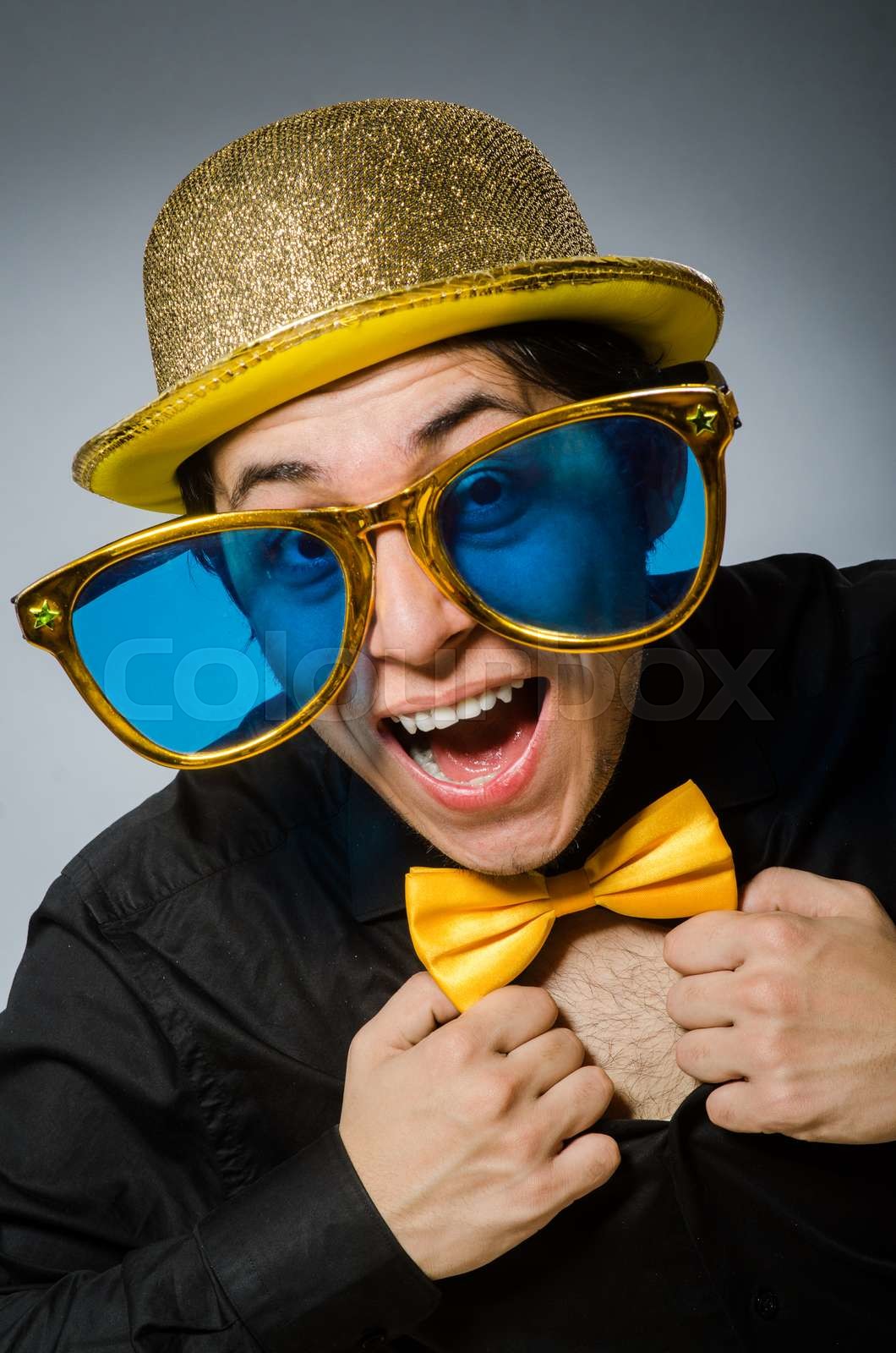 Funny man with vintage hat | Stock image | Colourbox