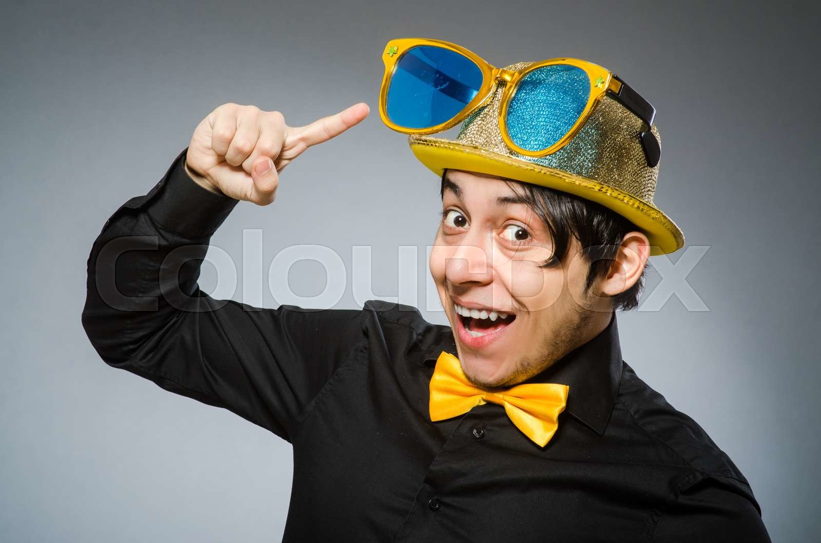 Funny man with vintage hat | Stock image | Colourbox