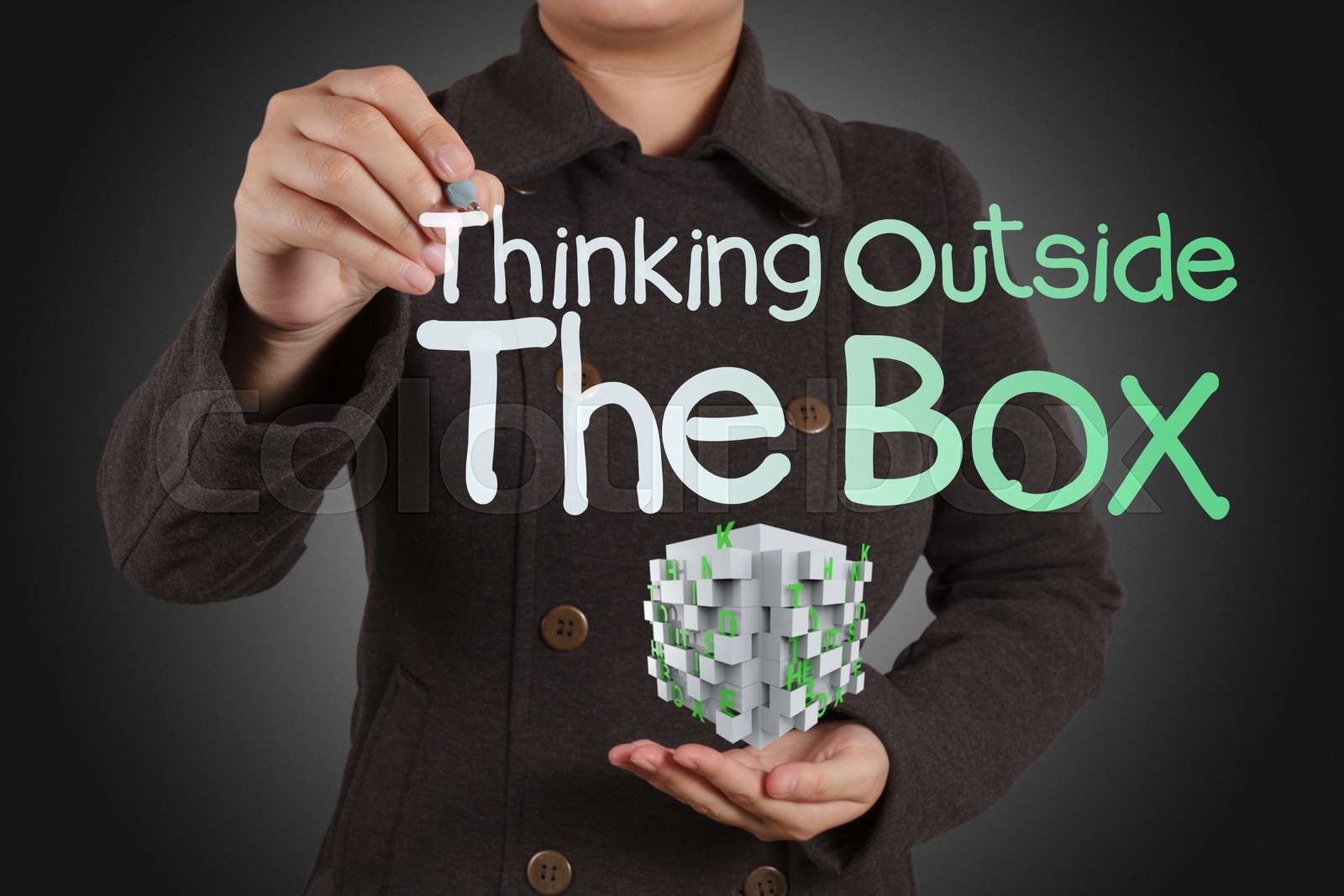 thinking outside the box as concept | Stock image | Colourbox