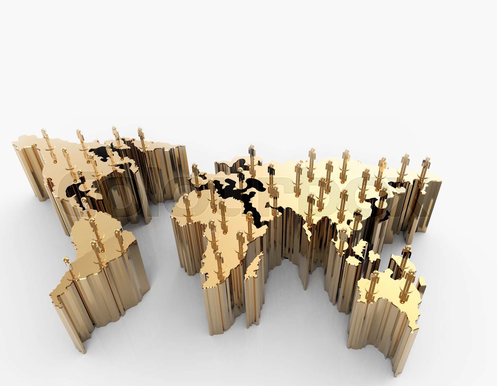 social network human 3d on world map | Stock image | Colourbox