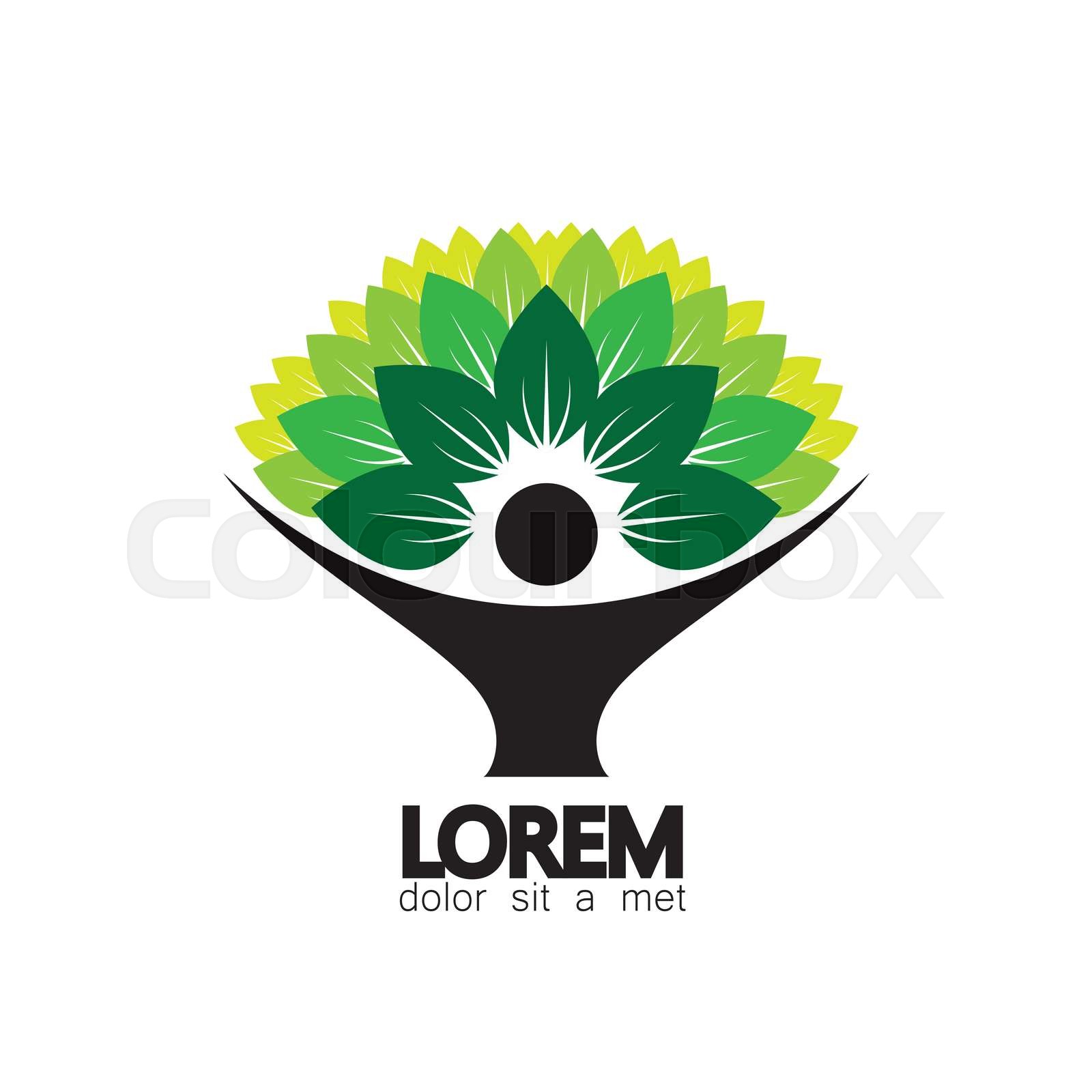 human life logo icon of abstract people tree vector. | Stock vector ...