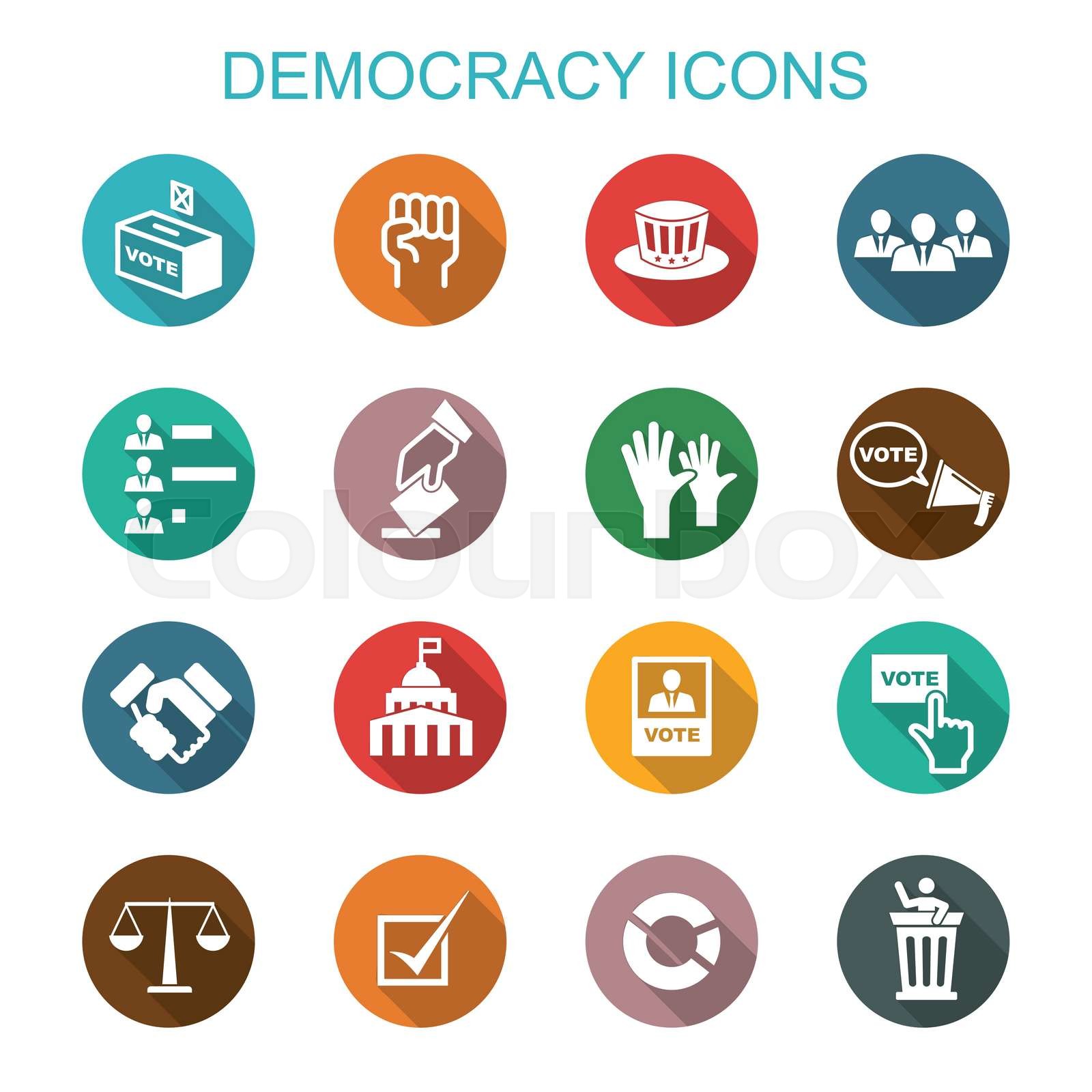 demokratie, icons, regierung | Stock-Vektor | Colourbox