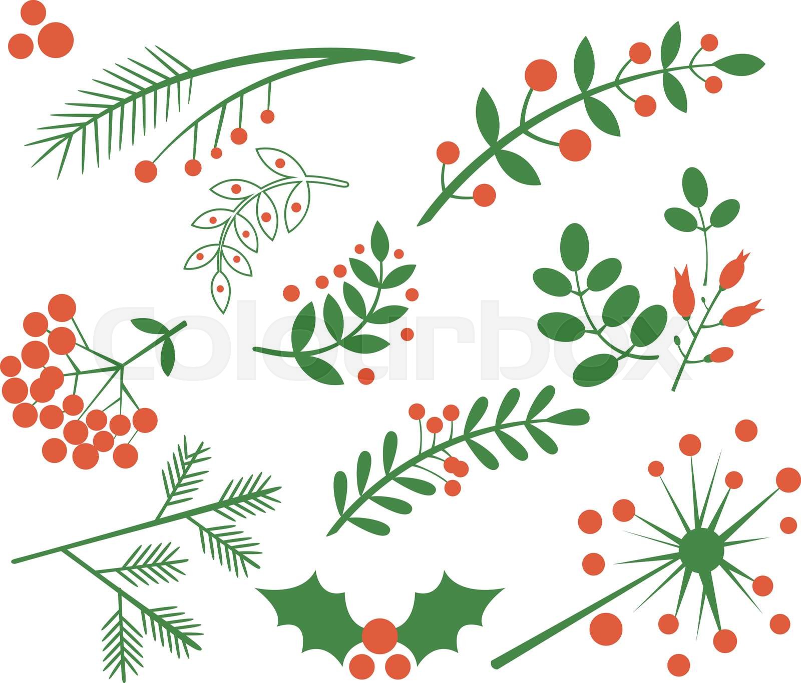 jul, gran, tegning | Stock vektor | Colourbox