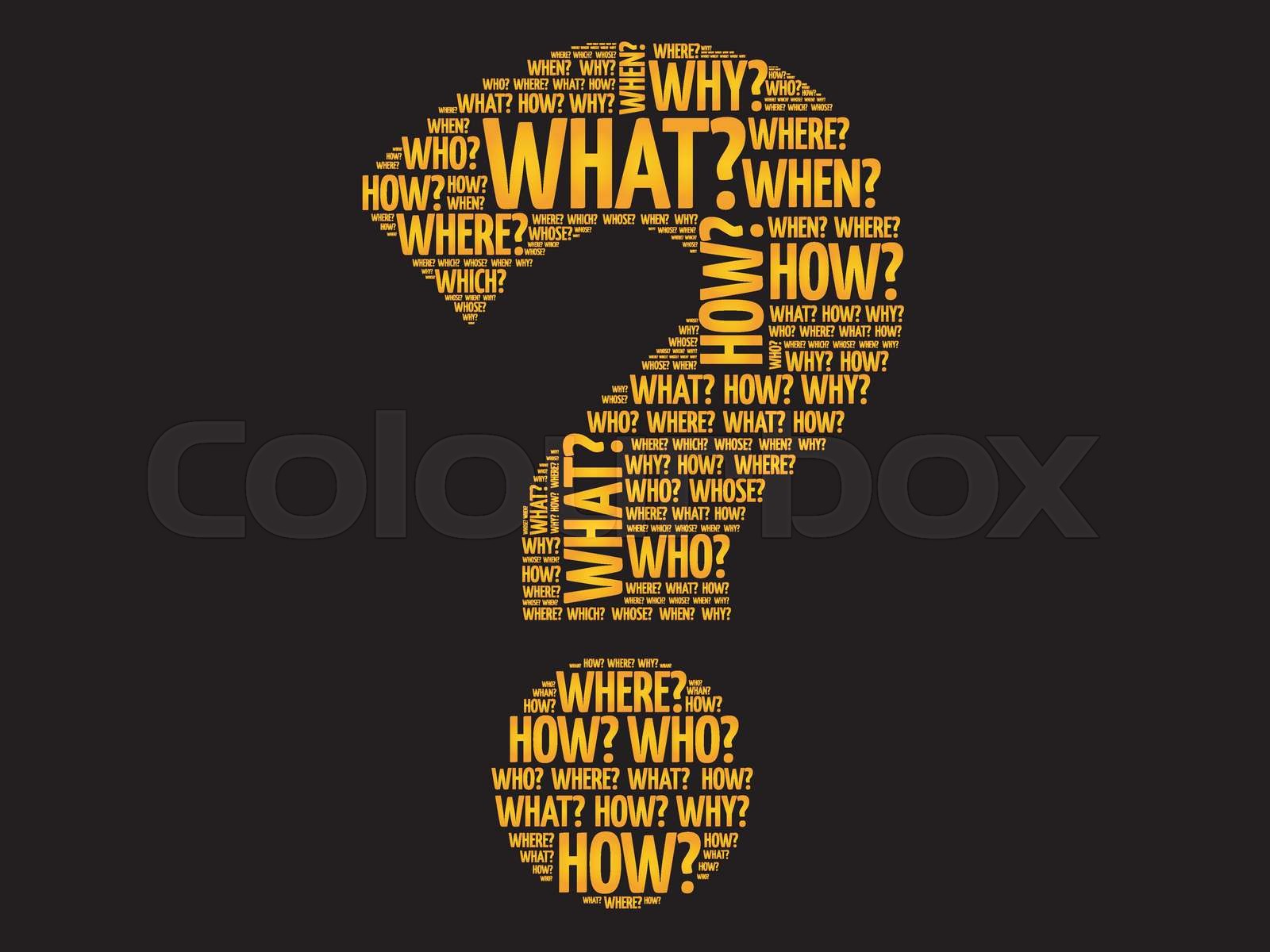 Question mark, Question words | Stock vector | Colourbox