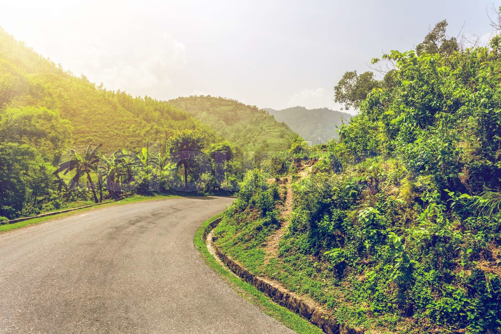 asphalt road in Nepal | Stock image | Colourbox