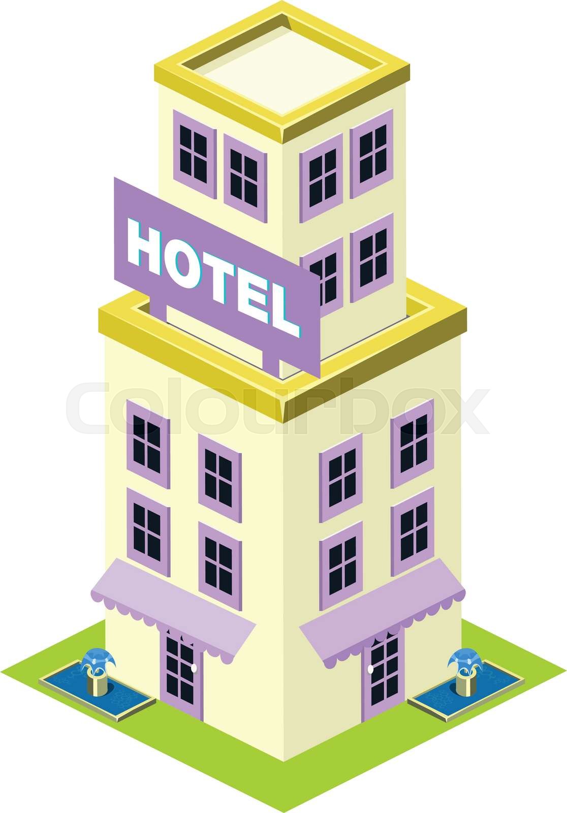 Vector isometric hotel building icon | Stock vector | Colourbox