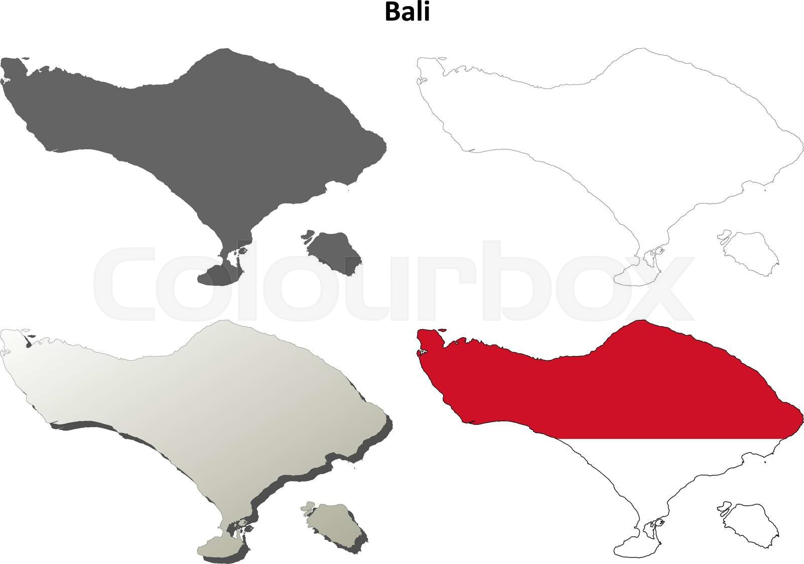 Bali blank outline map set | Stock vector | Colourbox