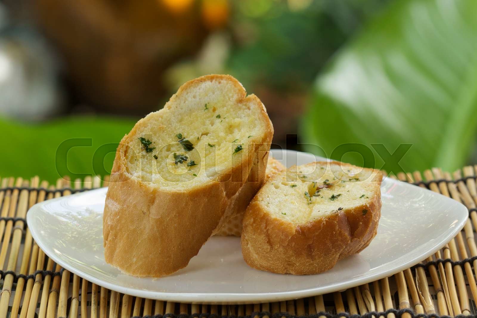 Slice of Garlic bread | Stock image | Colourbox