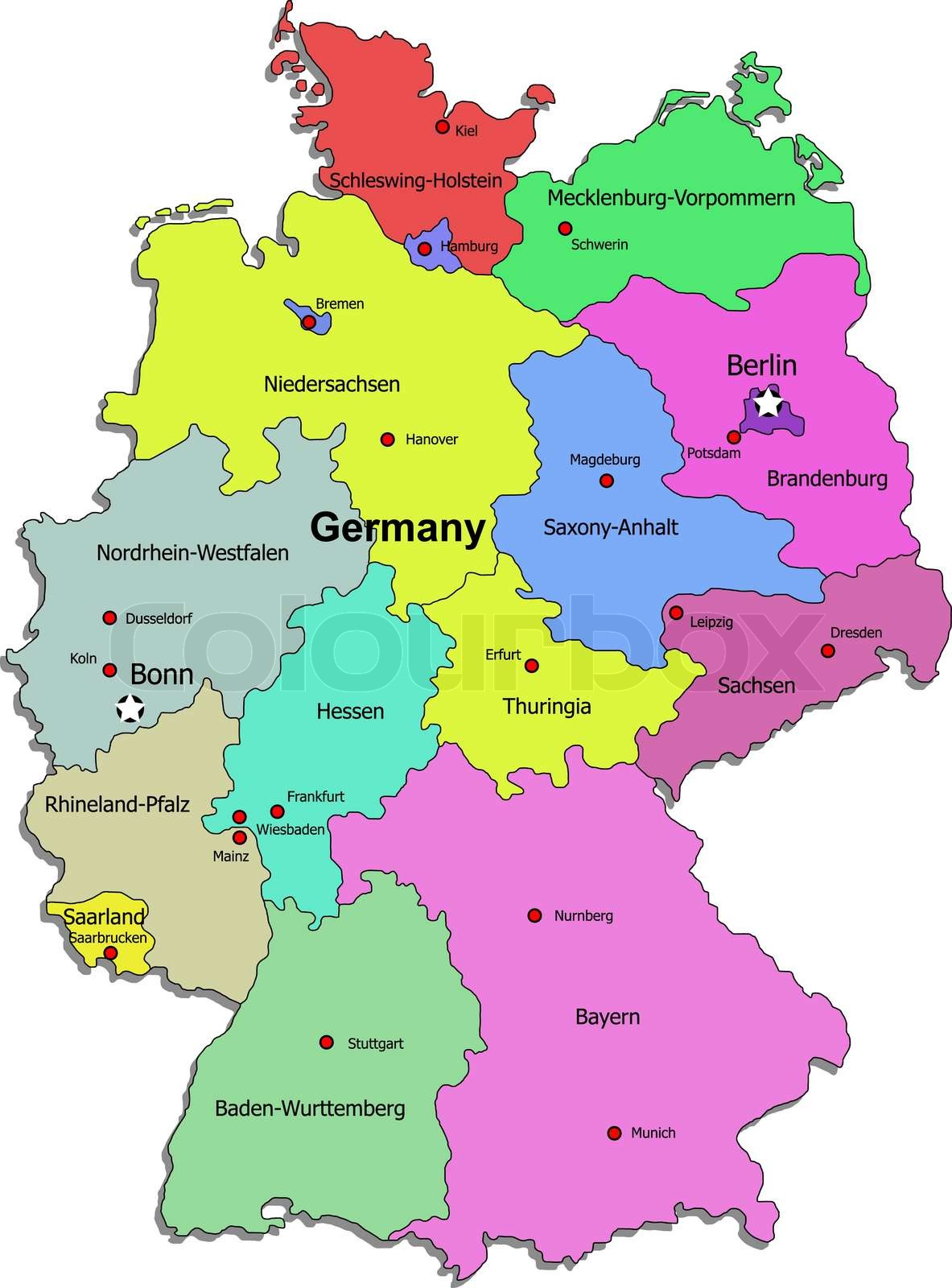 germany, map, land | Stock vector | Colourbox