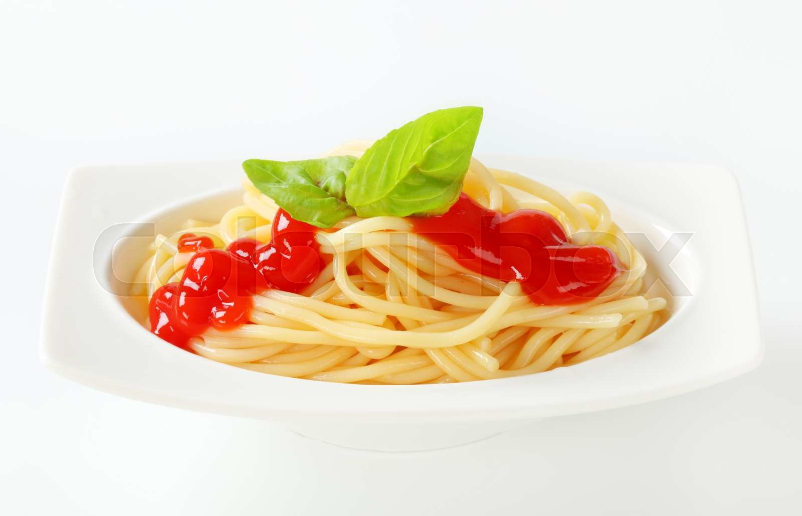 Spaghetti with ketchup | Stock image | Colourbox