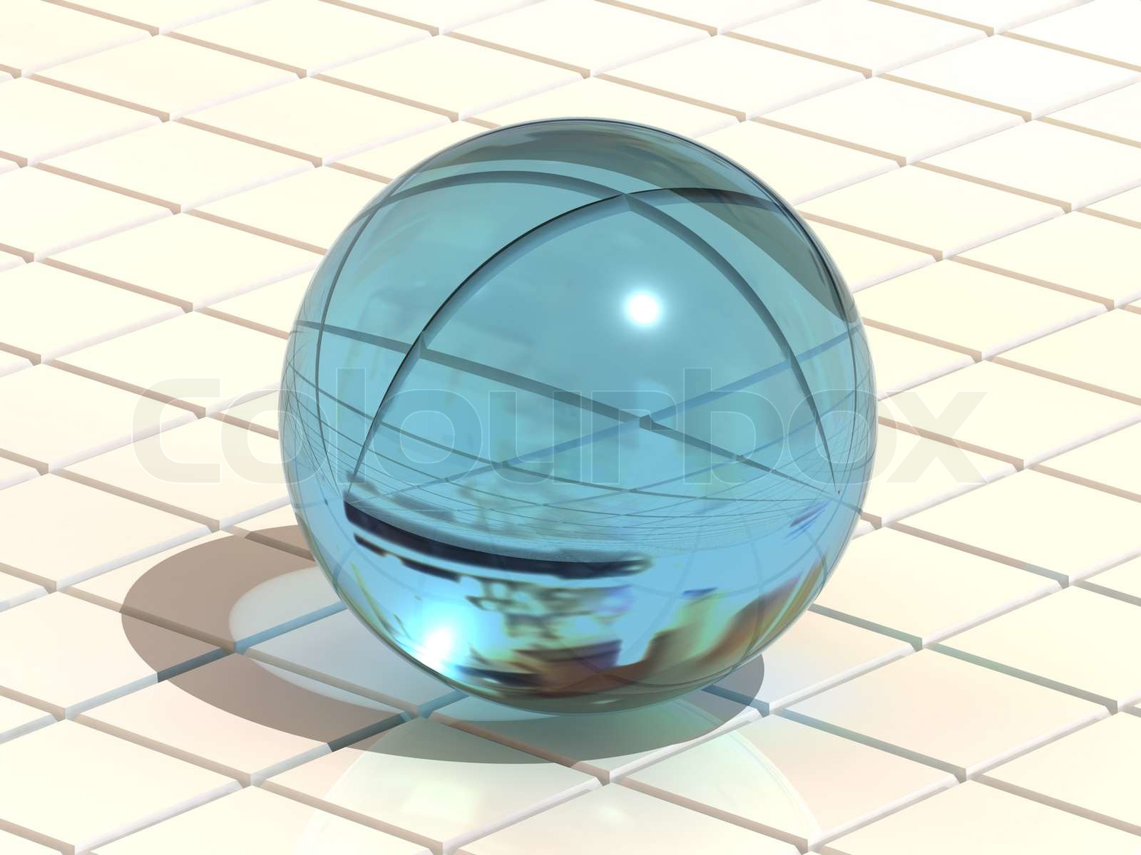 Sphere on a plane. 3d | Stock image | Colourbox