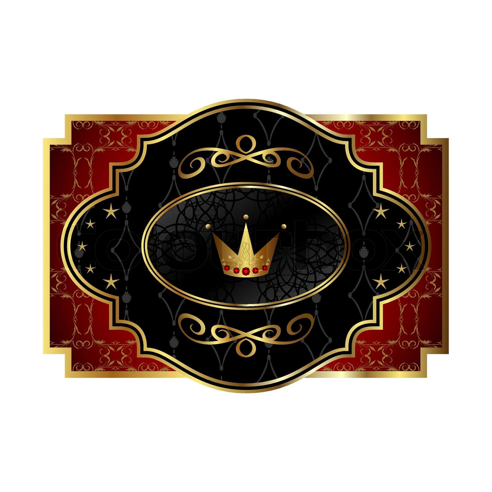 Illustration royal label with crown for packing alcohol - vector ...