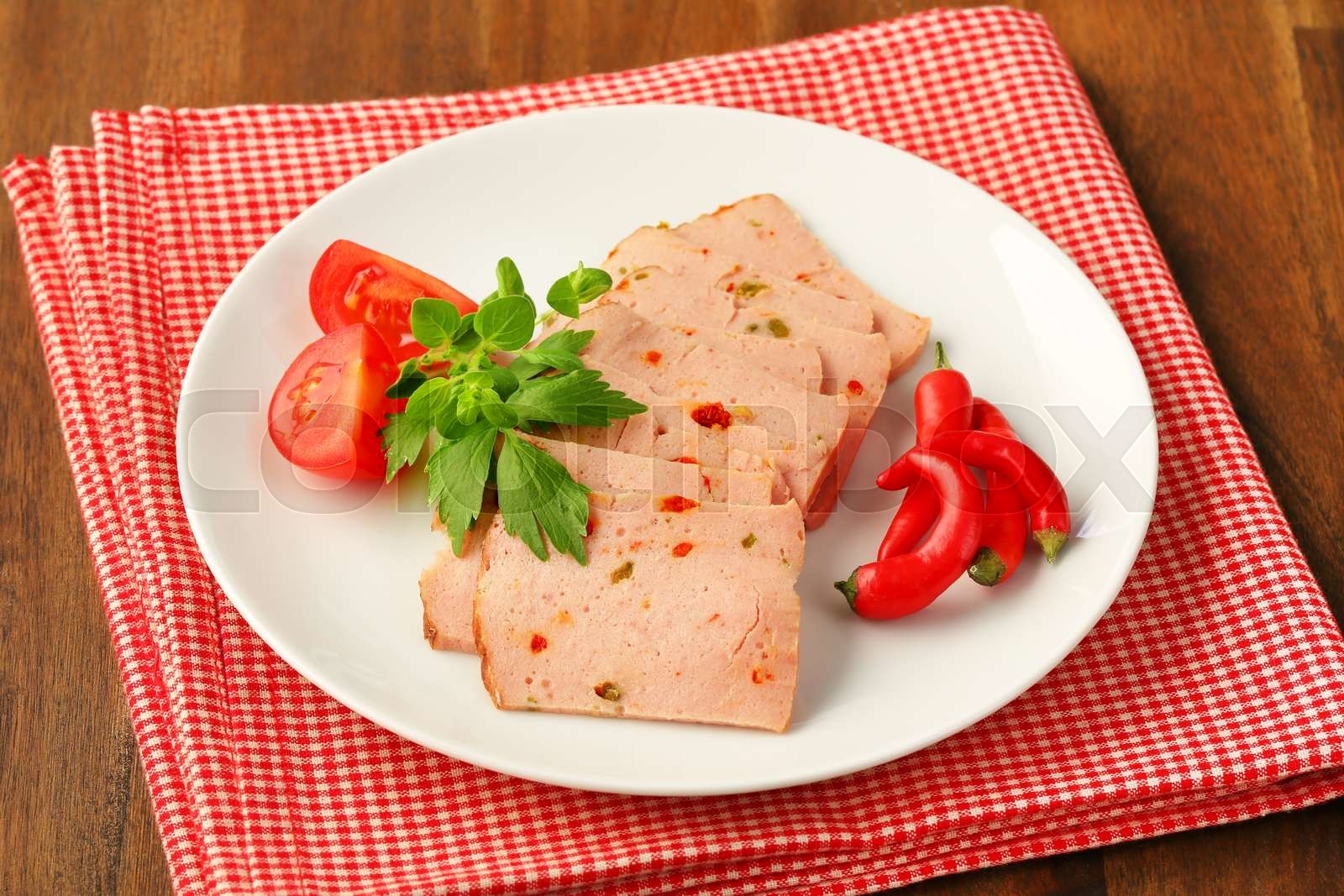 Sliced Leberkase | Stock image | Colourbox