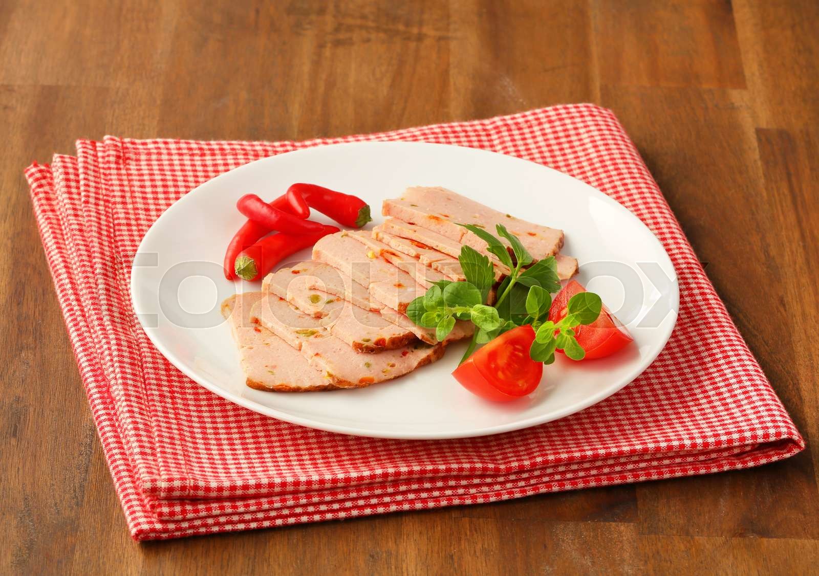 Sliced Leberkase | Stock image | Colourbox