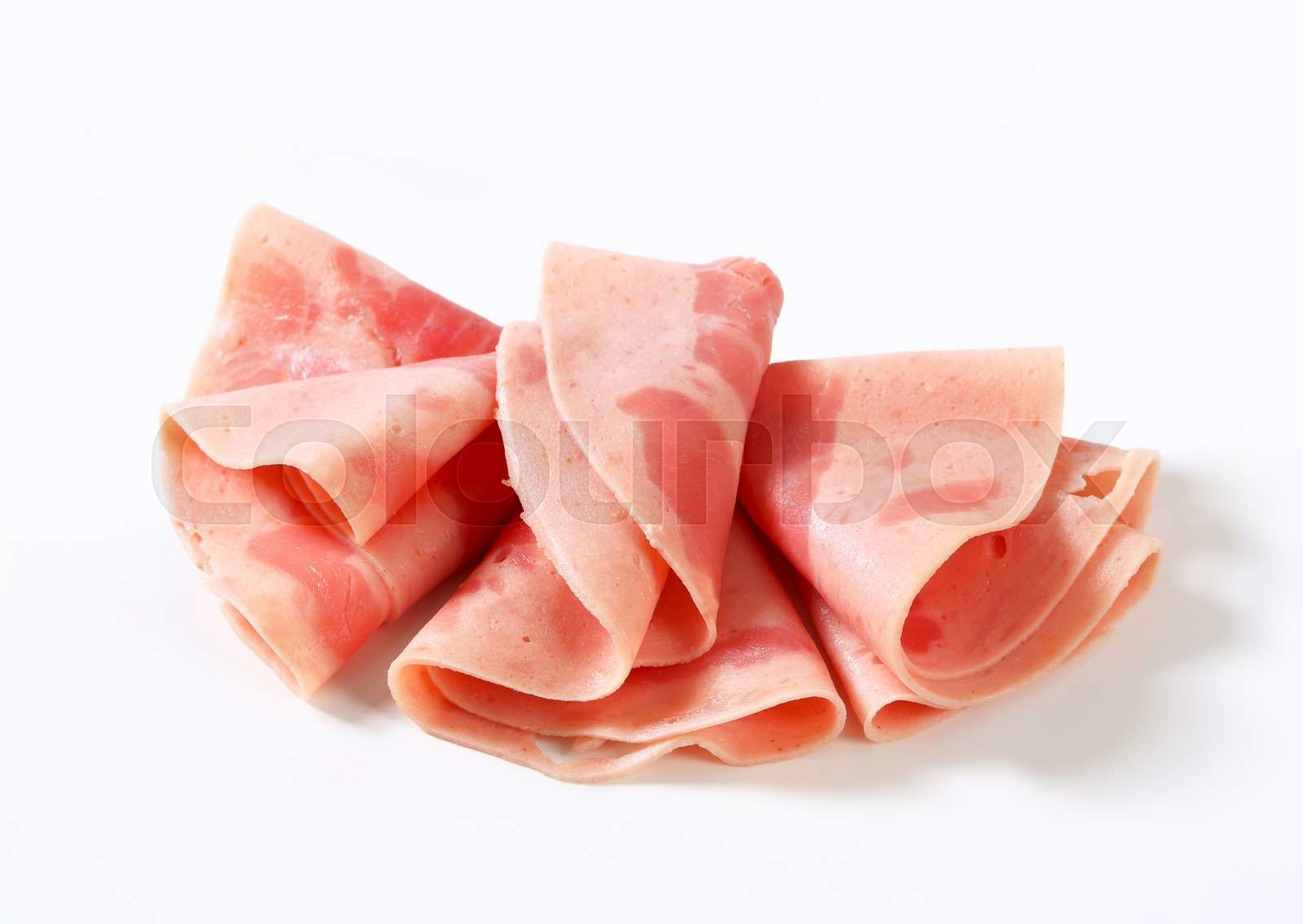 Thin ham slices | Stock image | Colourbox