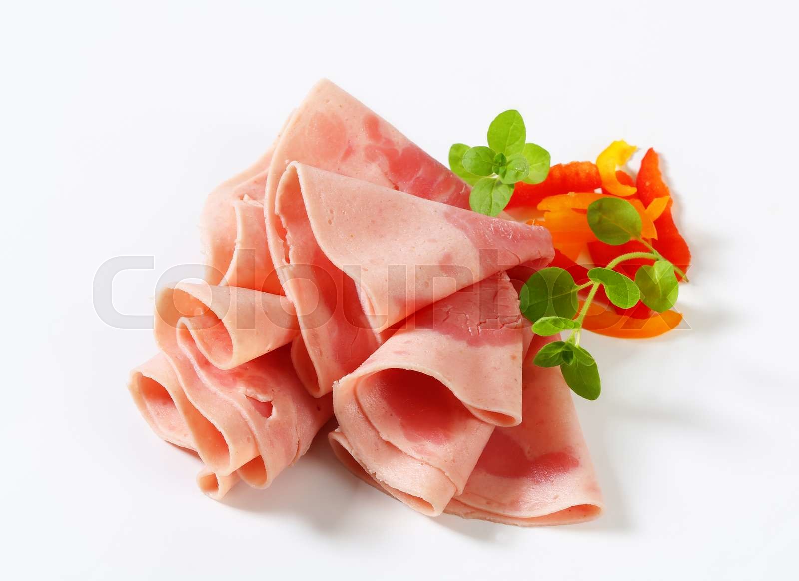 Thin ham slices | Stock image | Colourbox