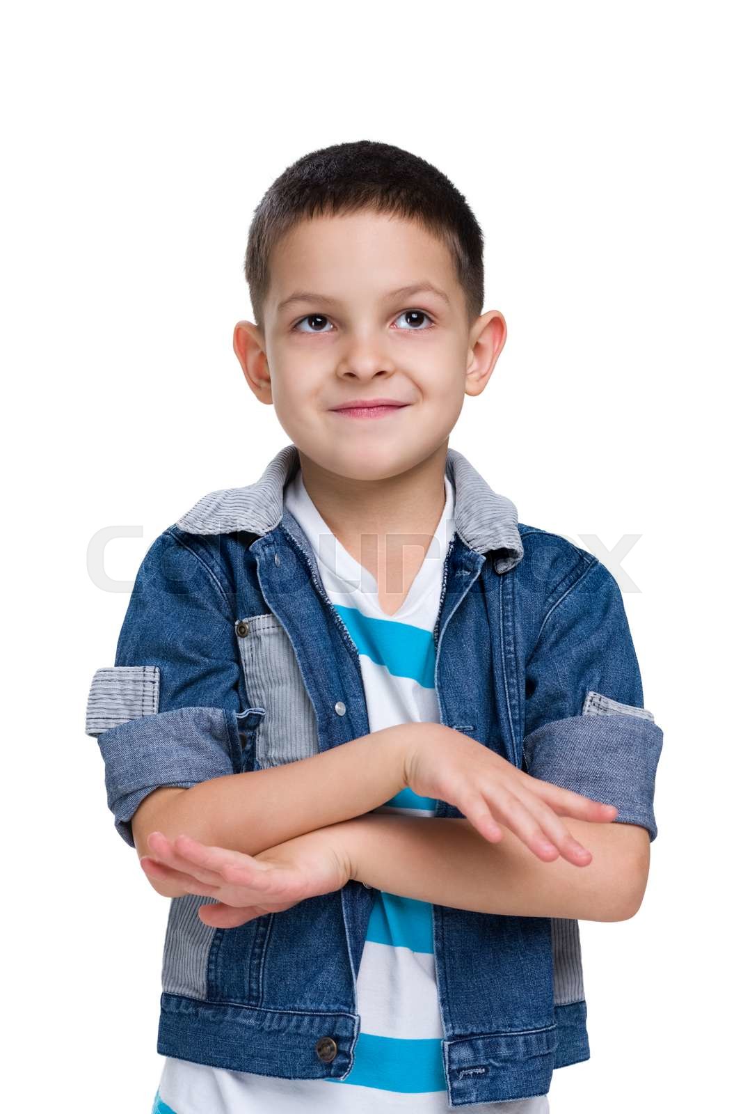 Cute little boy imagines | Stock image | Colourbox