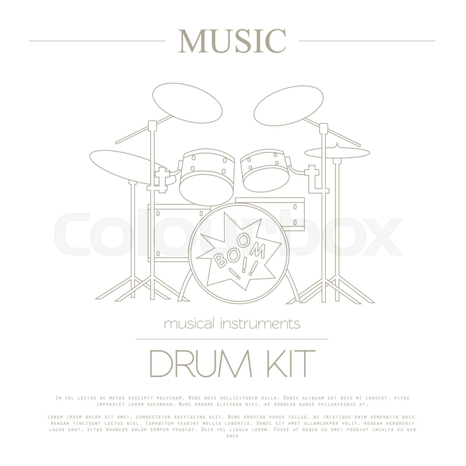 Musical instruments graphic template. Drumkit. | Stock vector | Colourbox