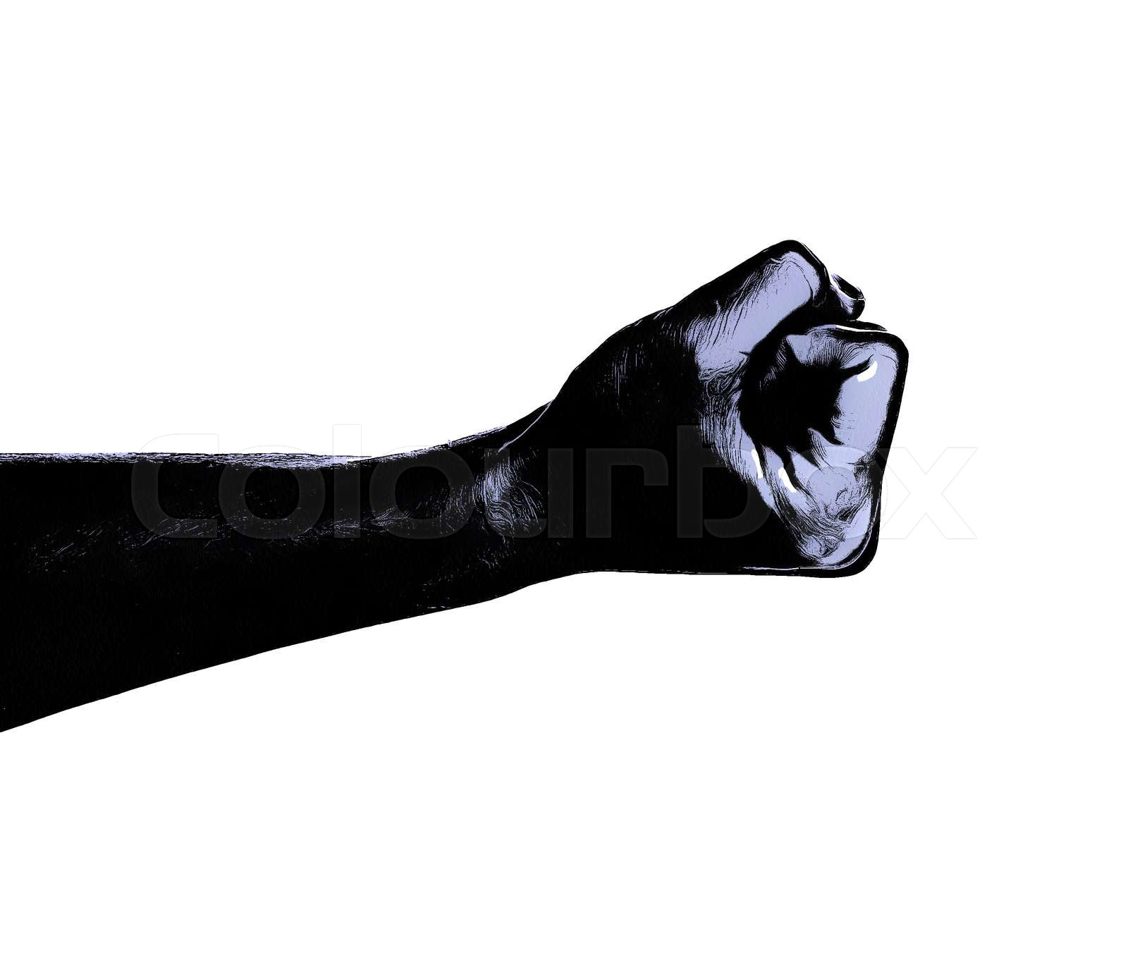 fist silhouette on white. freedom concept. Raised fist | Stock image ...