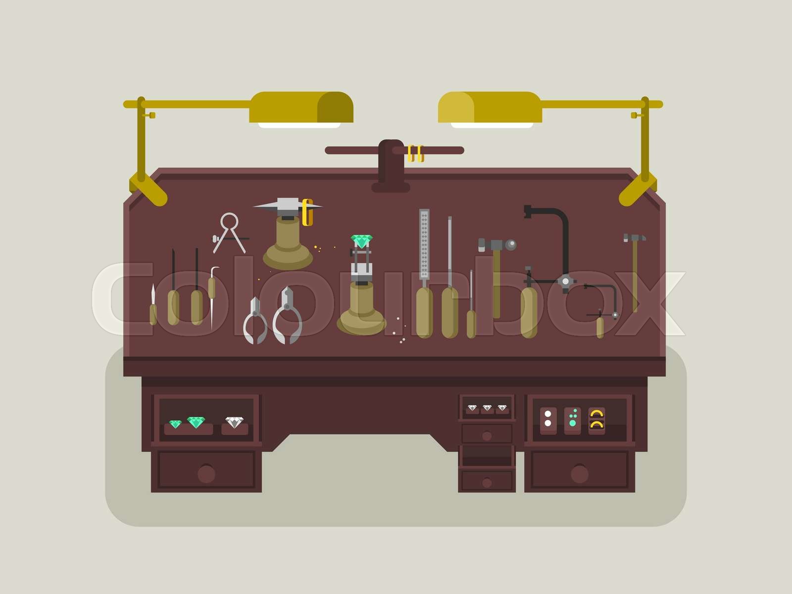 Jewelry repair shop | Stock vector | Colourbox