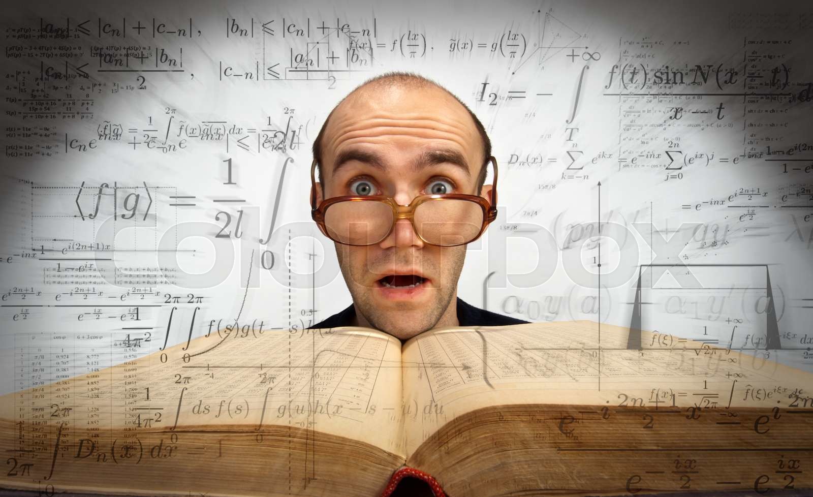 Surprised scientific mathematician | Stock image | Colourbox