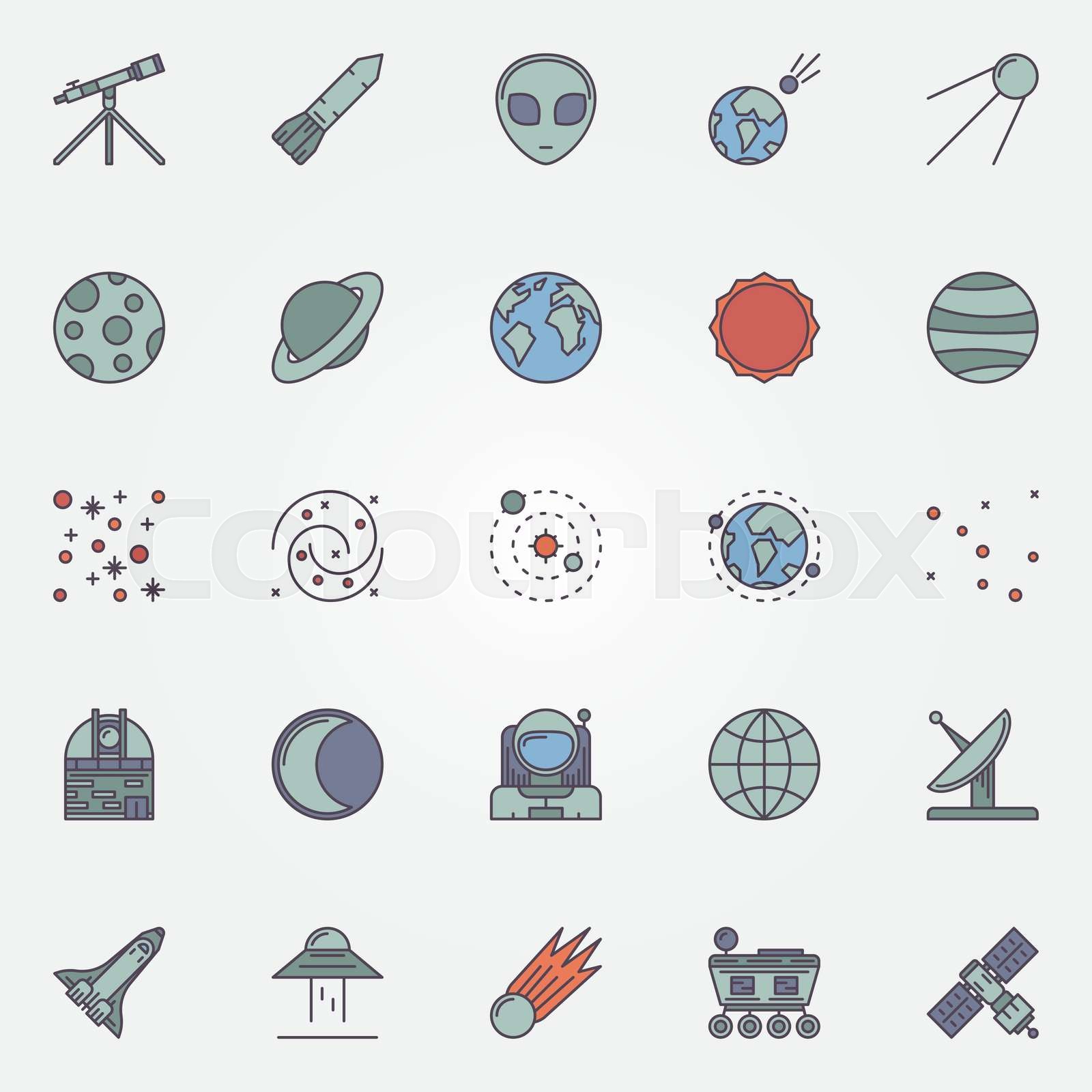 Astronomy and space icons | Stock vector | Colourbox